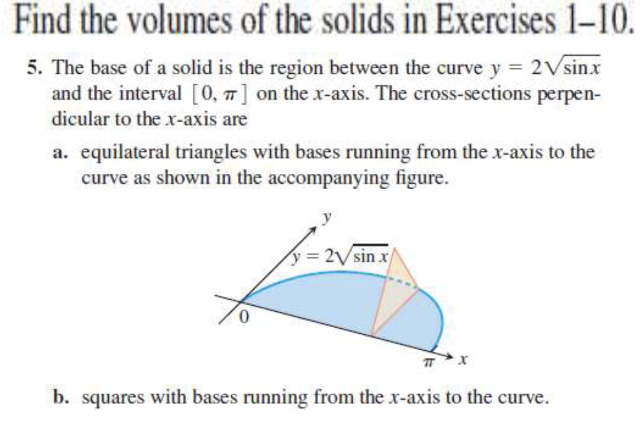 Solved Find the volumes of the solids in Exercises 1−10 5. | Chegg.com