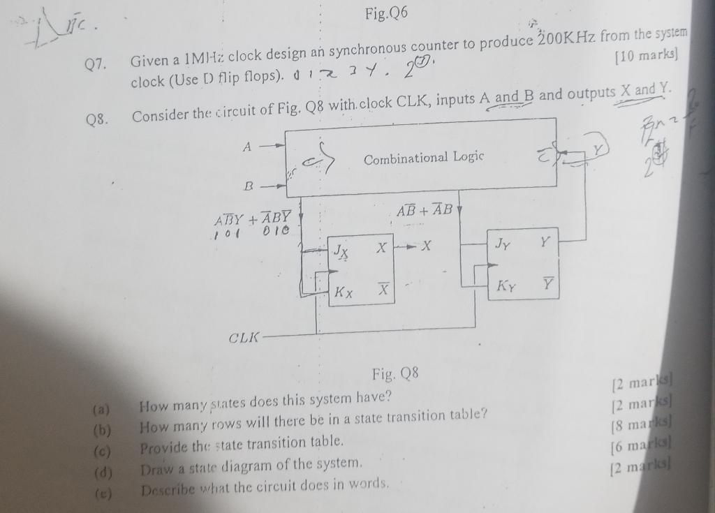 Solved alloc. 07. Fig. 26 Given a 1MHz clock design an | Chegg.com