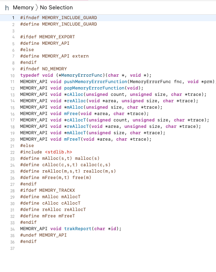 The attached files, Memory.c, Memory.h, and MemLeak.h | Chegg.com