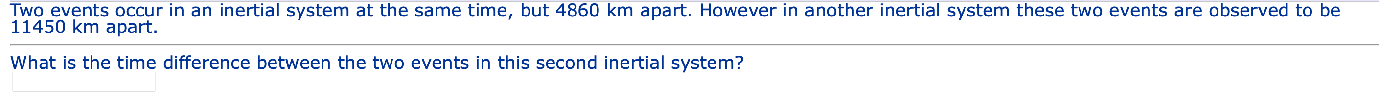 Solved Two events occur in an inertial system at the same | Chegg.com