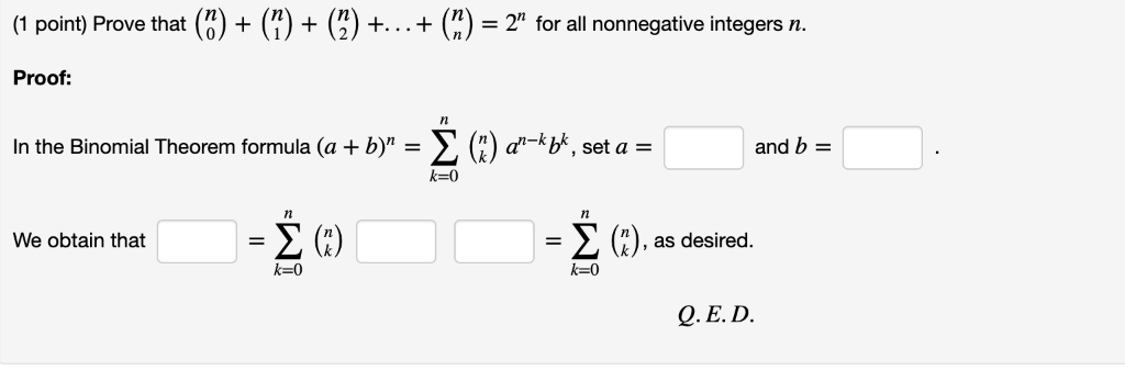 Solved (M) (2) = 2" for all nonnegative integers n. (1 | Chegg.com