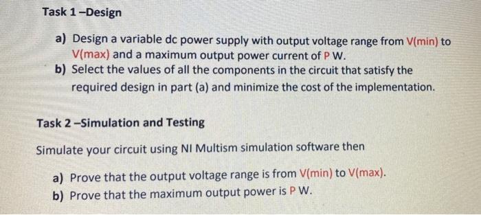 Solved please make sure to do task 2 as well, in multisim | Chegg.com