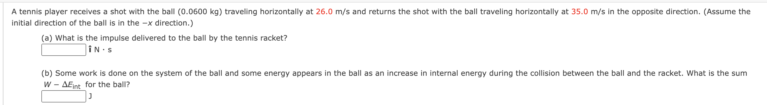 Solved initial direction of the ball is in the −x | Chegg.com