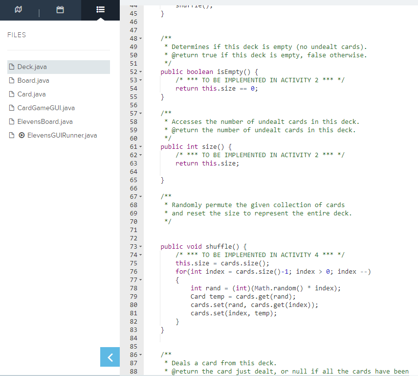 Exercise 171.8: Activity 6: Playing Elevens Spoints | Chegg.com