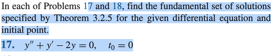 Solved In each of Problems 17 and 18, find the fundamental | Chegg.com
