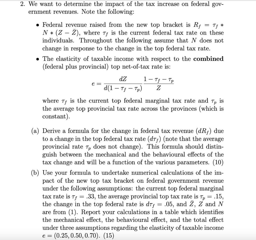2. We want to determine the impact of the tax | Chegg.com