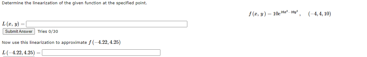 Solved Determine The Linearization Of The Given Function At