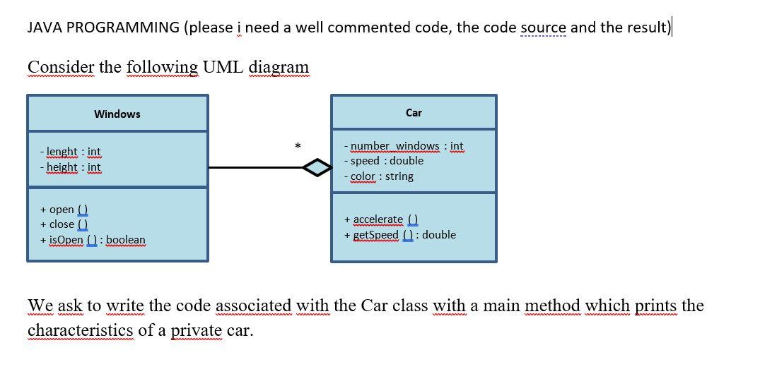 Solved JAVA PROGRAMMING (please i need a well commented | Chegg.com
