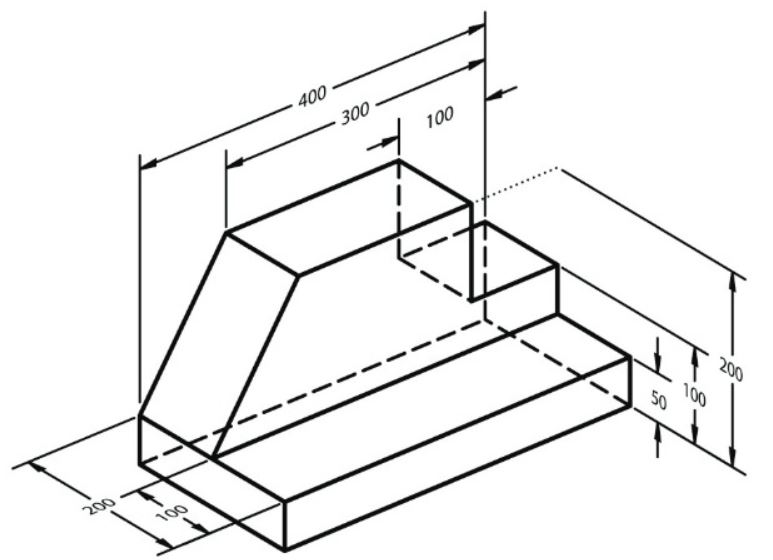 Solved Draw the three orthographic projections and dimension | Chegg.com
