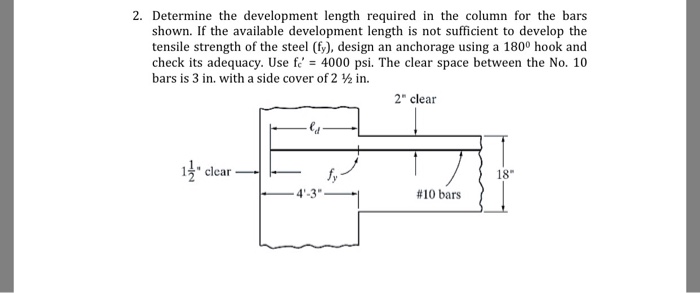 Solved Determine the development length required in the | Chegg.com
