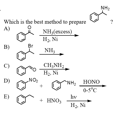 Solved Which is the best method to prepare A O NH3(excess) | Chegg.com