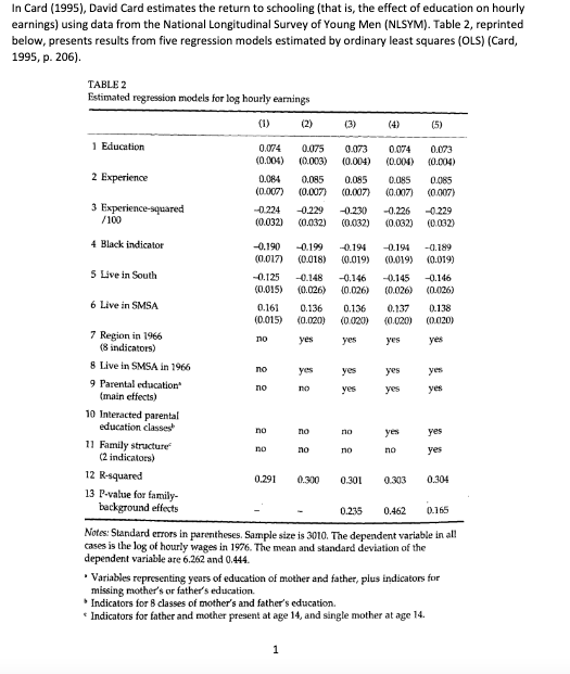 Solved Use the information from Table 2 to answer the | Chegg.com