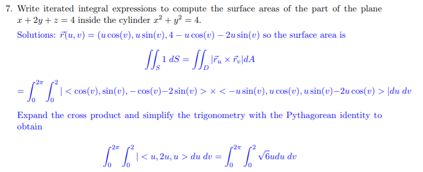 Solved 7. Write iterated integral expressions to compute the | Chegg.com