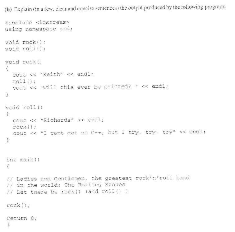Solved (b) Explain (in a few, clear and concise sentences) | Chegg.com