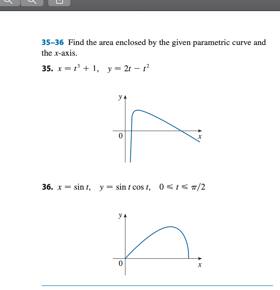 Solved 35-36 Find the area enclosed by the given parametric | Chegg.com
