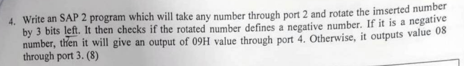 Solved 4. Write an SAP 2 program which will take any number | Chegg.com