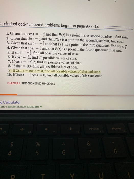 Solved selected odd-numbered problems begin on page ANS-14. | Chegg.com