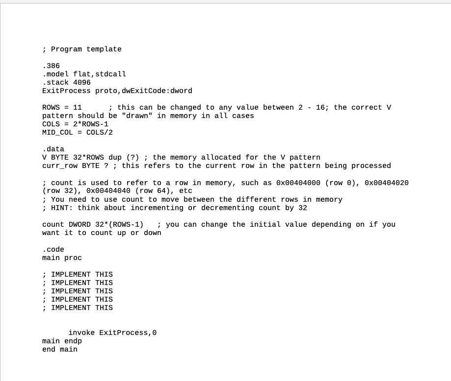 please use x86 assembly language to solve this | Chegg.com