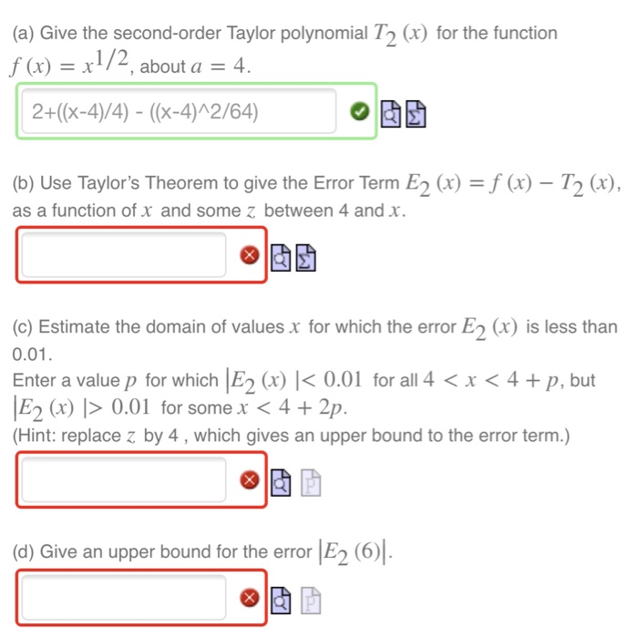 Solved (a) Give the second-order Taylor polynomial T2 (x) | Chegg.com