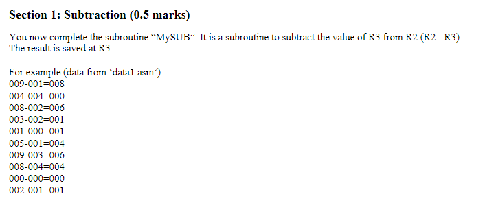 Solved : A subroutine to add the volues from R2 and | Chegg.com
