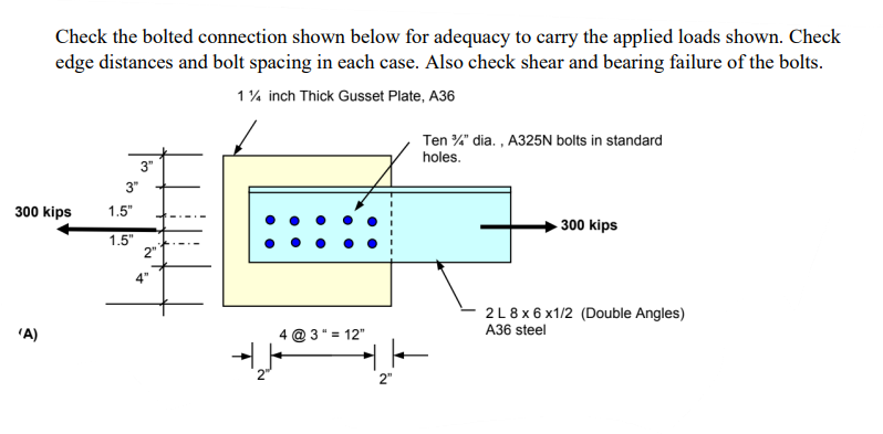 Solved Check the bolted connection shown below for adequacy | Chegg.com