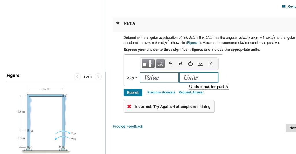 Solved Determine the angular acceleration of link AB if link | Chegg.com