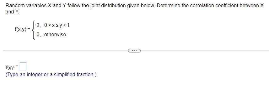 Solved Random variables X and Y follow the joint | Chegg.com