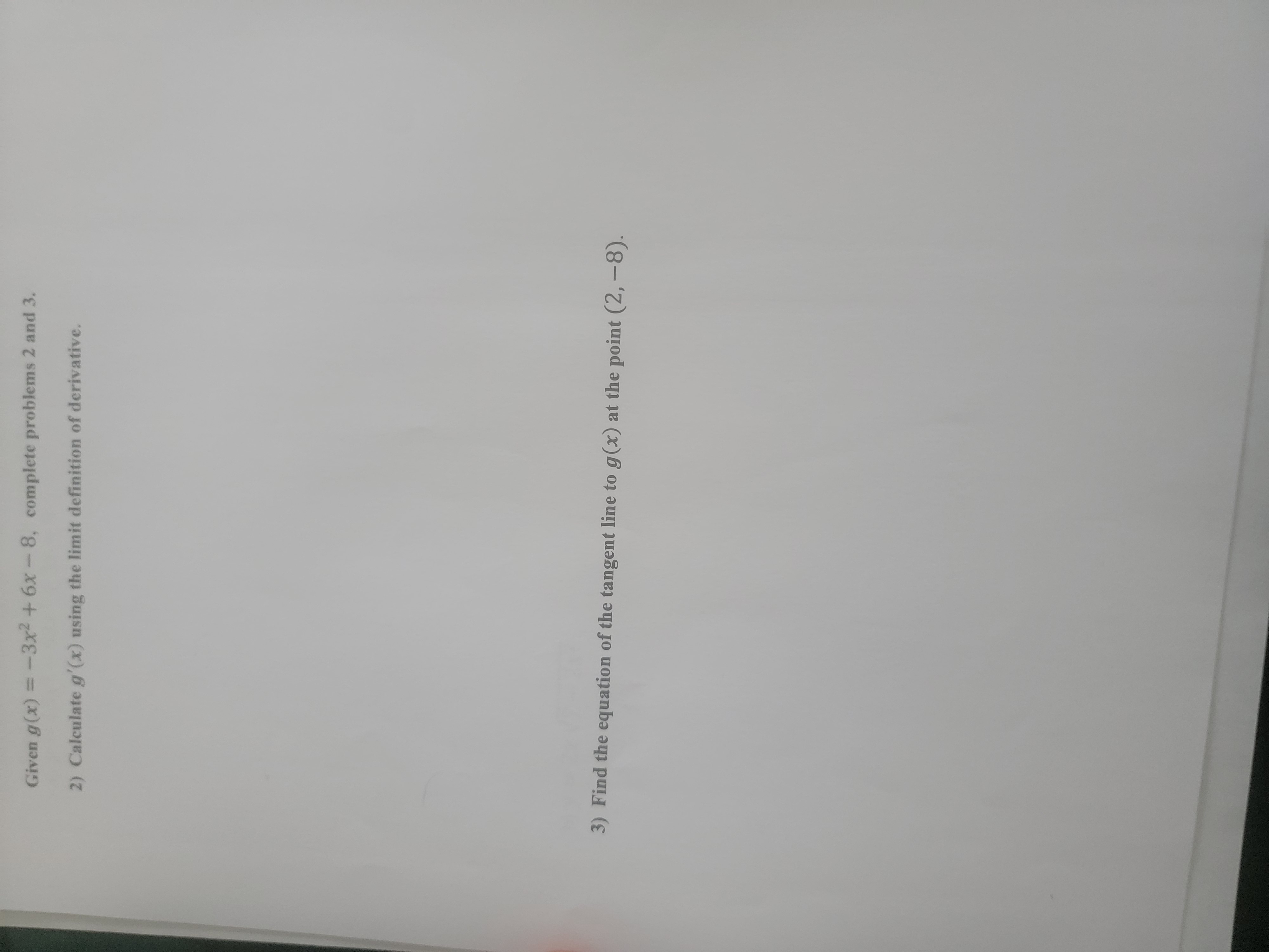 Solved Given g(x)=-3x2+6x-8, ﻿complete problems 2 ﻿and | Chegg.com