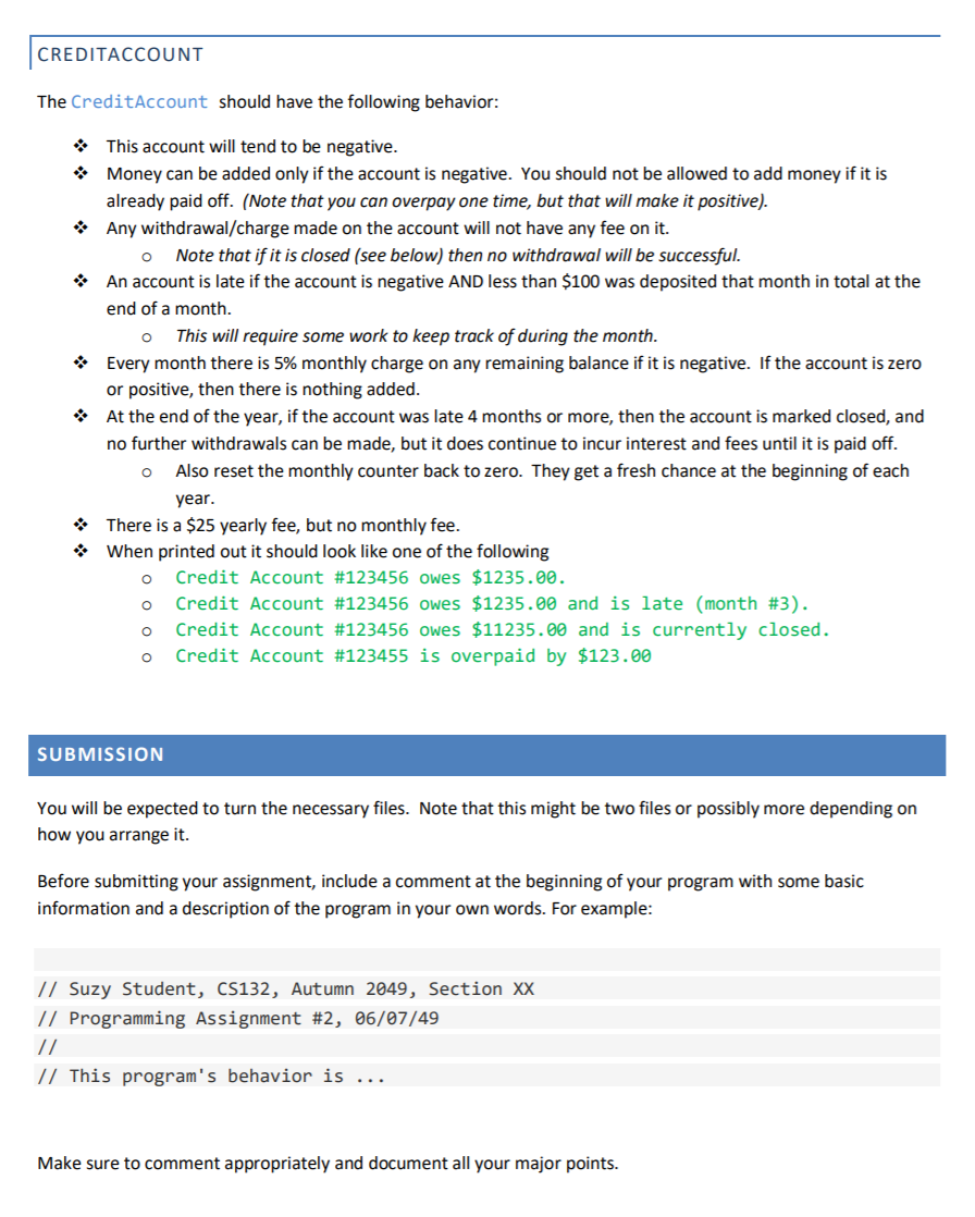 Solved CS132 – PROGRAMMING ASSIGNMENT Banking Accounts | Chegg.com