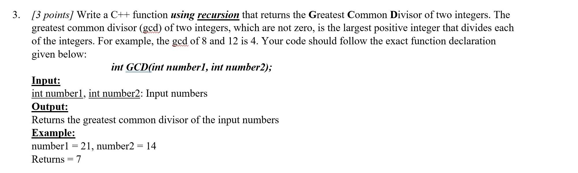 Solved [3 points] Write a C++ function (along with helper | Chegg.com