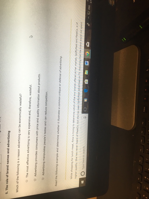 Solved 5·The role of brand names and advertising Which of | Chegg.com