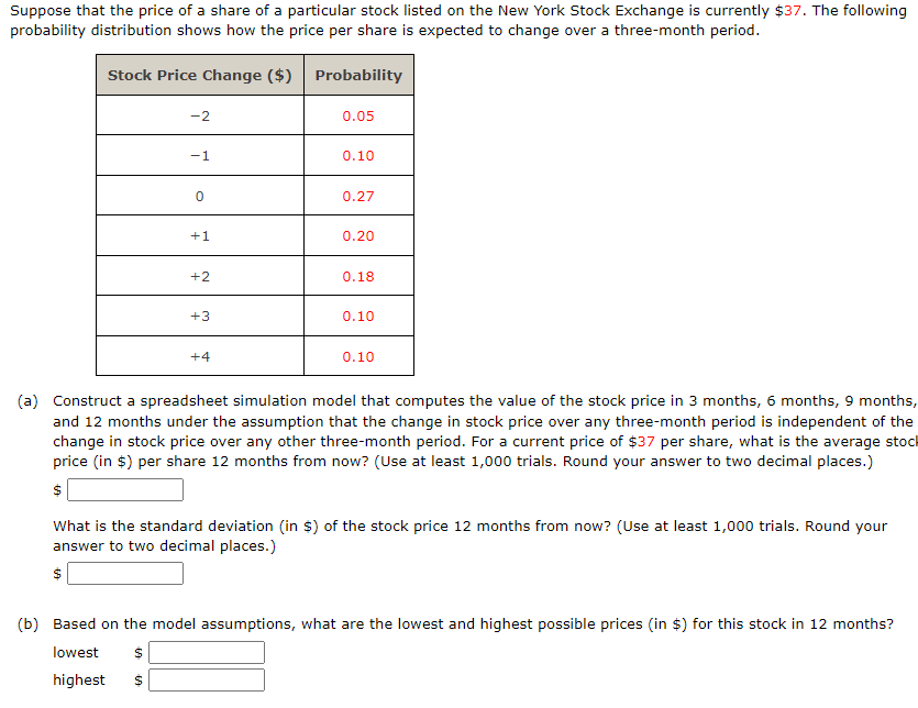 Solved Suppose that the price of a share of a particular | Chegg.com