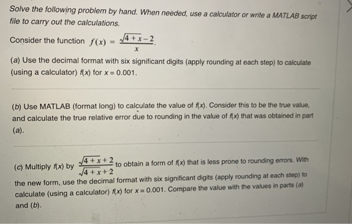 Solved Solve the following problem by hand. When needed, use | Chegg.com