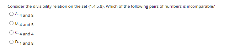 Solved Consider the divisibility relation on the set | Chegg.com