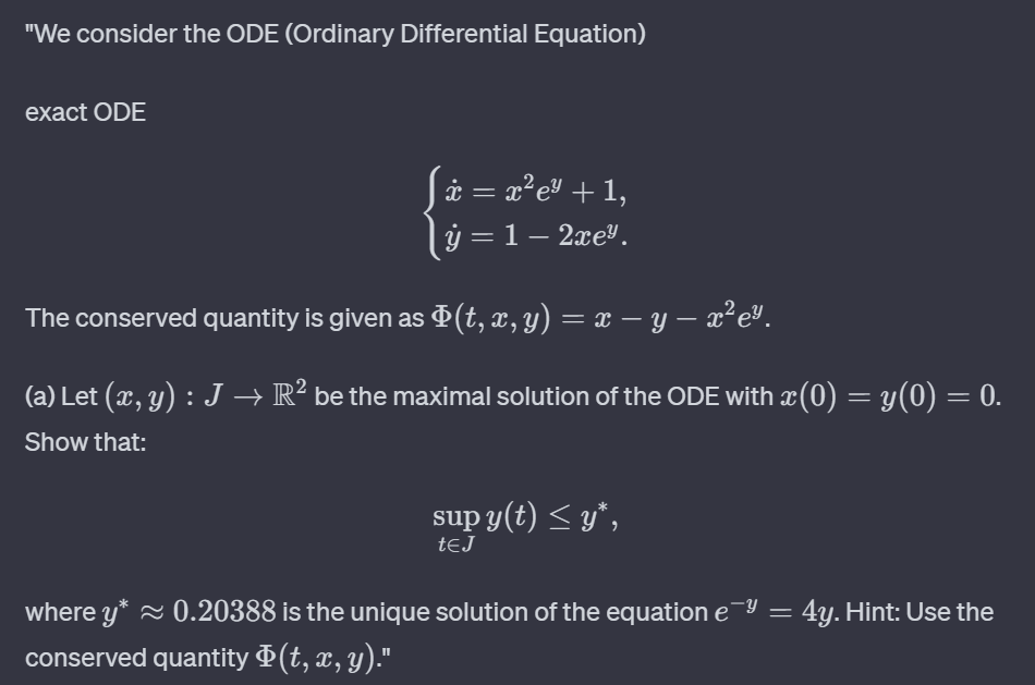 Solved "We consider the ODE (Ordinary Differential | Chegg.com