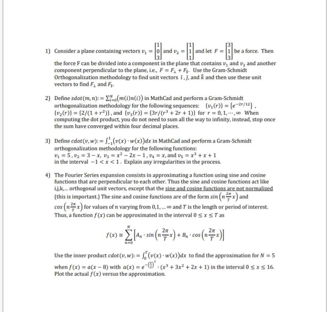 Instructions 1. Provide Mathcad files of completed | Chegg.com