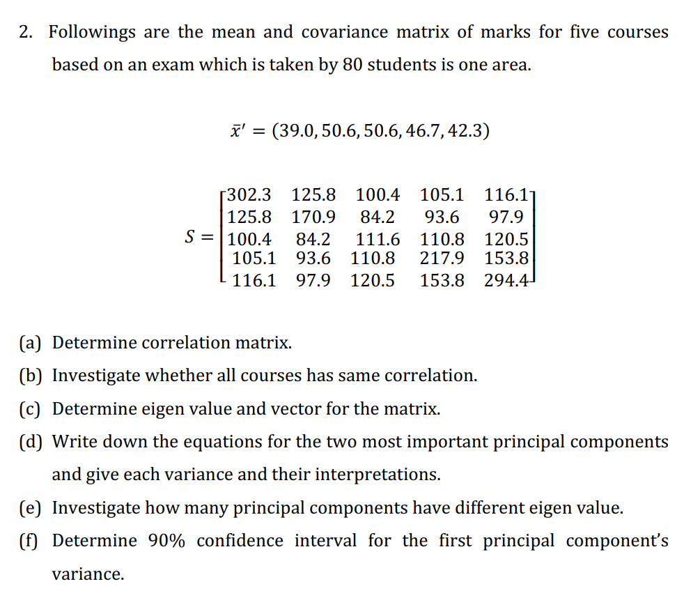 Solved This is Multivariate Analysis - Principal Component | Chegg.com