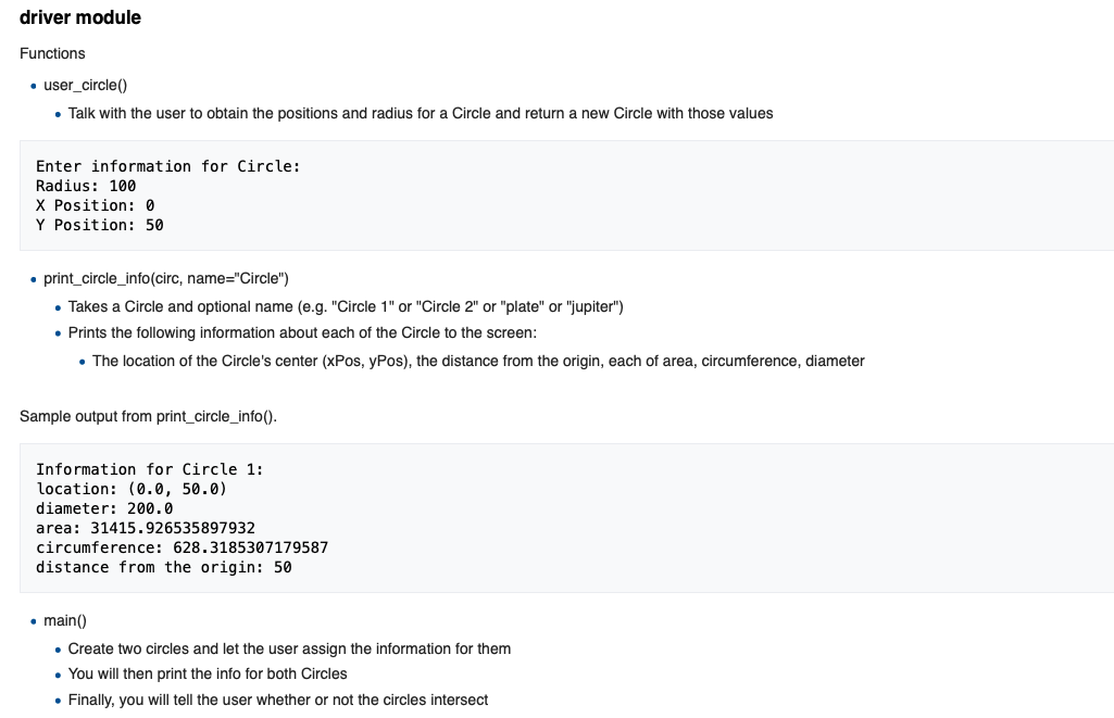 Solved Exercisei : Defining Circle type and Creating a | Chegg.com