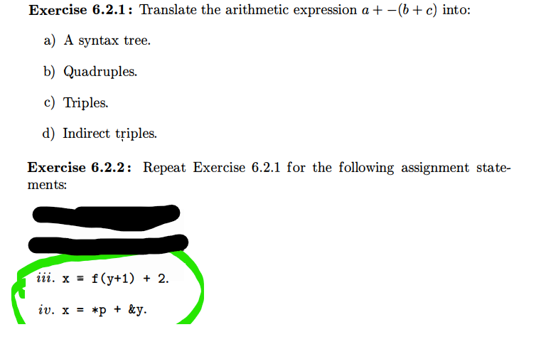 Solved Exercise 621 Translate The Arithmetic Expression 