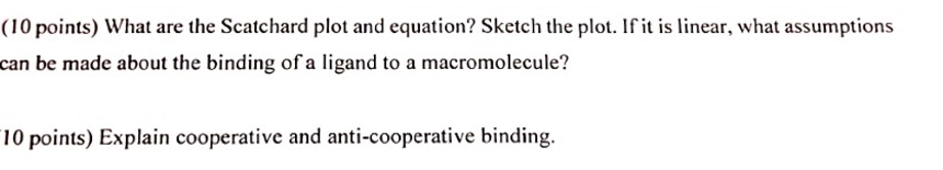 Solved (10 points) What are the Scatchard plot and equation? | Chegg.com