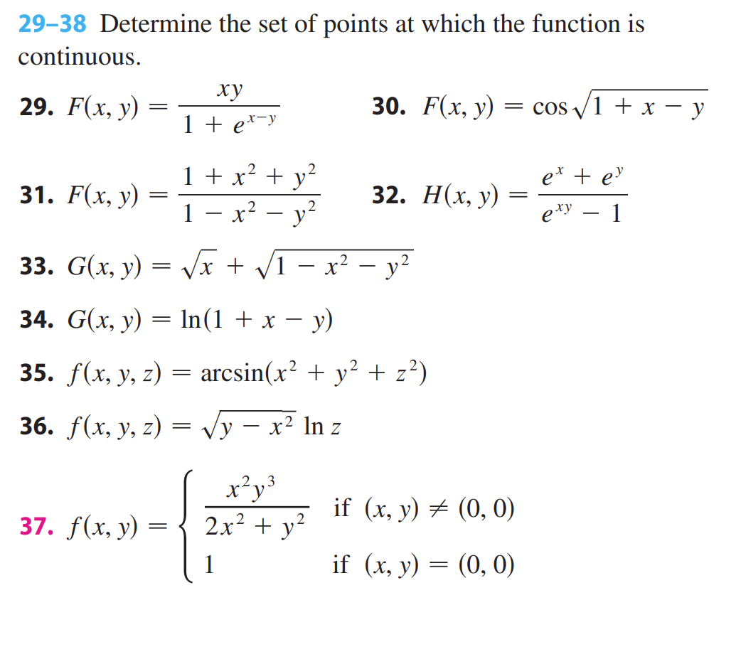 Solved 29-38 Determine the set of points at which the | Chegg.com