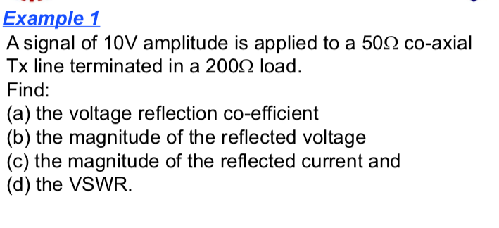 Solved Example 1 A signal of 10V amplitude is applied to a | Chegg.com