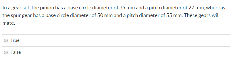 Solved In a gear set, the pinion has a base circle diameter | Chegg.com