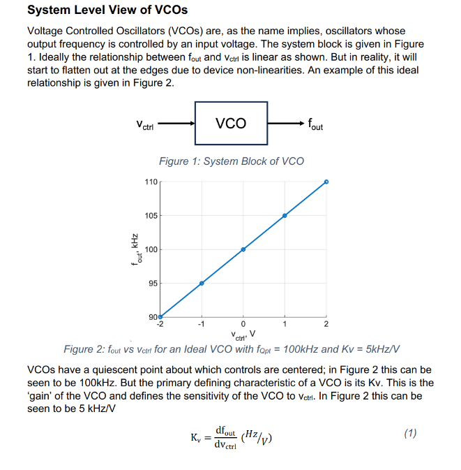 Solved System Level View of VCOs Voltage Controlled | Chegg.com