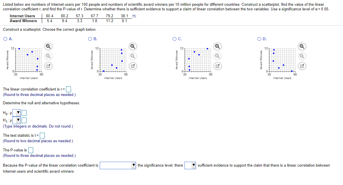 Solved drop down options: greater than, less than or | Chegg.com