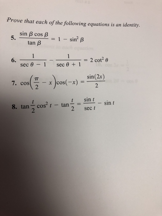 Solved Prove that each of the following equations is an | Chegg.com