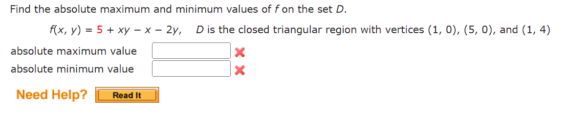 Solved Find the absolute maximum and minimum values of f on | Chegg.com