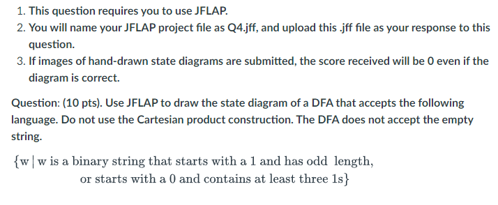 Solved 1. This question requires you to use JFLAP. 2. You | Chegg.com