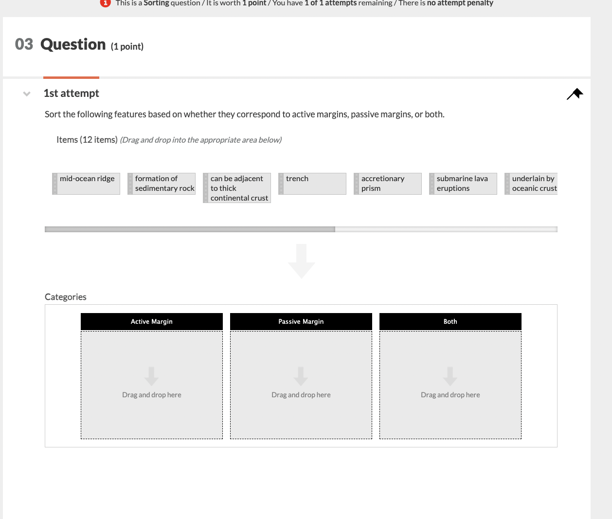 Solved 03 ﻿Question (1 ﻿point)1st attemptSort the following | Chegg.com