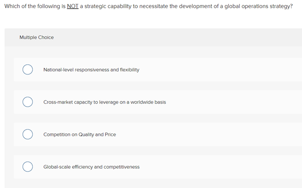 Solved Which of the following is NOT a strategic capability | Chegg.com